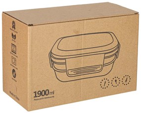 Creative Corner Snídaňový box s přihrádkami rozdělený 1900ml meruňka
