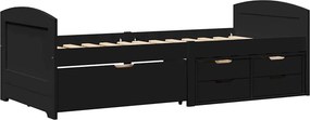 Válenda se 5 zásuvkami bez matrace černé IRUN 90x200 cm 3314682