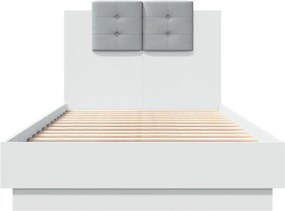 Rám postele s čelem bílý 90 x 190 cm kompozitní dřevo 3209968