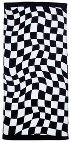 Černobílá bavlněná plážová osuška 76x160 cm Checkerboard – Catherine Lansfield