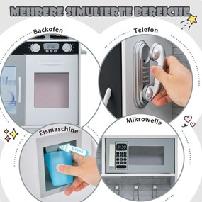 Costway Hrací kuchyňka na hraní kuchyňka hrací sada pro batolata s deskou, bílý