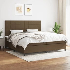 Box spring postel s matrací tmavě hnědá 200x200 cm textil 3141804