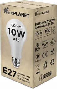 LED stropní svítidlo 2xE27 čtvercové bílé + 2x E27 10W neutrální bílá žárovka