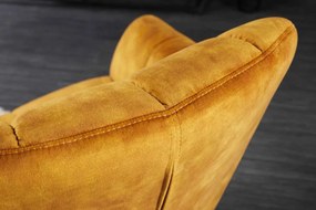 Designové otočné křeslo Vallerina hořčičný samet