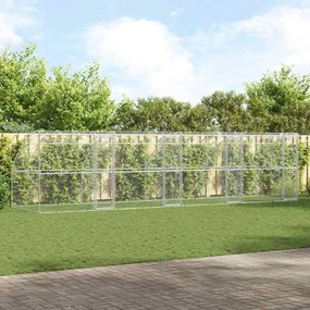 Psí kennel 4 ks Stříbrná 8 x 2 x 2 m Pozinkovaná ocel 3368335