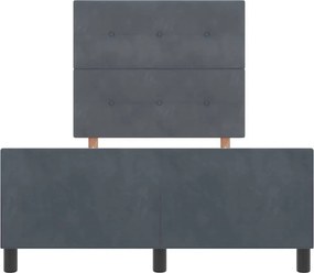 Postel s boxspringem s čelo Tmavě šedá 120 x 190 cm samet 3344928