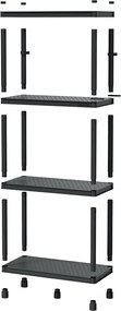 Prosperplast Regál plastový 4 police STACKARO SMALL 58 x 28 x 131,5 cm - černý