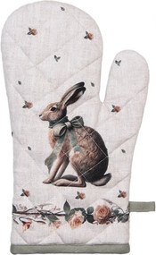 Bavlněná chňapka rukavice se zajícem Natural Linen Easter - 18*30 cm