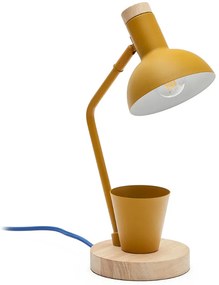 OnaDnes -20% Žlutá kovová stolní lampa Kave Home Katia