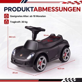 Costway Porsche Licencované auto pro spolujízdu pro děti od 18 měsíců. Push auto