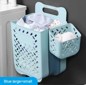 Skládací závěsný košík do koupelny 2 ks Barva: modrá, Velikost: Velká + malá