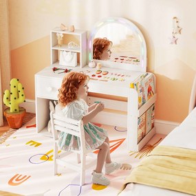 Costway Dětský toaletní stolek s osvětlením Dětský Princess