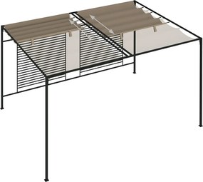 Altán se zatahovací střechou 3 x 4 x 2,3 m taupe 180 g/m² 313624