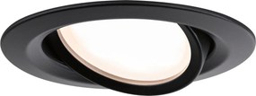P 92459 LED vestavné svítidlo Nova Plus Coin samostatné svítidlo výklopné IP65 kruhové 93mm 30° Coin 6W 230V stmívatelné 2700K černá mat - PAULMANN