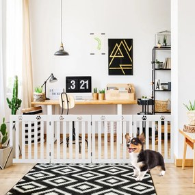 Costway Bariéra pes ochranná branka dřevěná skládací schodišťová brána 60 cm