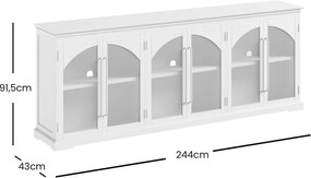 Komoda Avola 244 cm z masivu šalvějově šedá