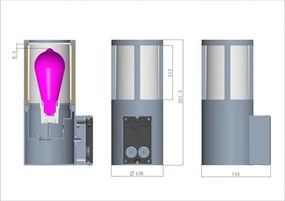 IMPR 731155 Nástěnné svítidlo Facado II E27 max. 20W IP65 rezavá - DEKOLIGHT