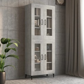 Závěsná nástěnná skříňka betonově šedá 69,5 x 34 x 90 cm