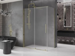 Mexen Velar, sprchový kout s posuvnými dveřmi 160 x 80 cm, 8mm sklo námraza, zlatá lesklá, 871-160-080-31-50