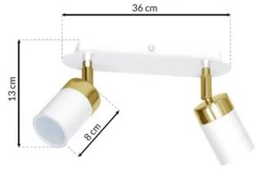 Bodové svítidlo JOKER 2xGU10/25W/230V bílá/zlatá