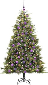 Umělý sklopný vánoční stromeček s kužely 300 LED Teplá bílá 3395095