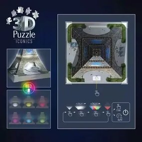 Ravensburger 3D Puzzle Iconics: Eiffelova věž (Noční edice) / 216 dílk