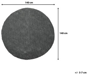 Koberec tmavě šedý kruhový ⌀ 140 cm DEMRE Beliani