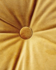Sametový polštář Velvet s knoflíkem barva žlutá látka lesklé, sametová