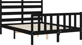 vidaXL Rám postele s čelem 120 x 200 cm masivní dřevo [3192035] Barva: Přírodní