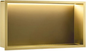 Rea Rea, LED polička na zapuštění 60x30x10 cm, 12W, 3000K, zlatá matná, REA-08543