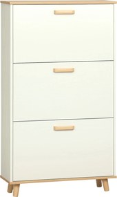 HOMCOM Moderní botník Úzký botníkový regál s 3 skládacími zásuvkami pro 12 párů obuvi a nastavitelnou policí pro předsíň 70x23,5x122 cm Bílý | Aosom