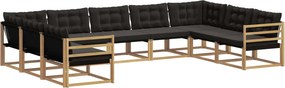 Venkovní pohovková souprava 9 ks Bílá a černá 3389058