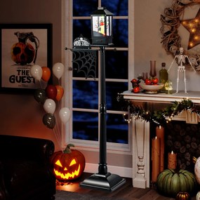 Costway 155 cm Halloween dekorativní pouliční lampa s 6 barevnými LED světly