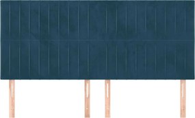 Čelo postele tmavě modré 180x5x118/128 cm sametové 3116634