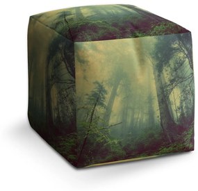 Sablio Taburet Cube Temný les: 40x40x40 cm