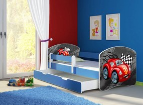 Dětská postel - Car 2 140x70 cm + šuplík modrá