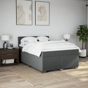 Box spring postel s matrací tmavě šedá 160x200 cm textil 3288240