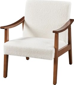 Křeslo Yaheetech – slonová kost, 62 cm (šířka) × 70 cm (hloubka) × 74 cm (výška), polyester (257085695831)