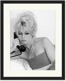 Ručně vyrobený zarámovaný snímek Brigitte on The Phone