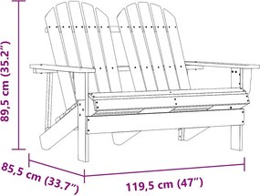 2místná zahradní židle Adirondack masivní jedlové dřevo hnědá 315901