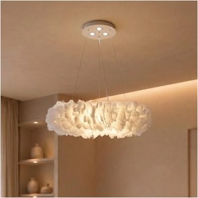 Brilagi - LED Lustr na lanku FEATHER 3xE27/40W/230V + 3xLED/3W pr. 50 cm bílá