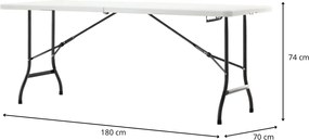 Skládací cateringový stůl Conner 180 cm bílý