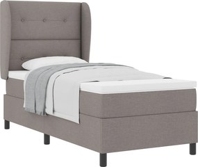 Postel s boxspringem s čelo Taupe 80 x 200 cm textil 3340533