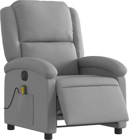 Elektrické masážní polohovací křeslo světle šedé textil 3204152