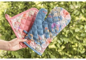 Růžová bavlněná chňapka / podložka pod hrnec s květinovým motivem Floral Fiesta – 20x20 cm