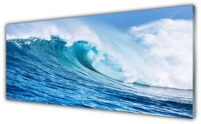 akrylový obraz Vlny Moře Nebe Mraky 125x50 cm
