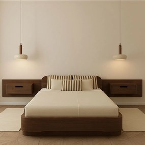 Hnědé/béžové LED závěsné svítidlo s kamenným stínidlem ø 15 cm Karo – Opviq lights