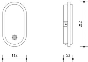 LED Venkovní nástěnné svítidlo se senzorem OVAL LED/10W/230V IP65 bílá