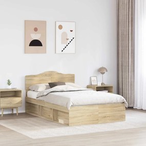 Rám postele s čelo Sonoma 120 x 190 cm Masivní borové dřevo 3412927