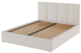 Béžová čalouněná dvoulůžková postel s úložným prostorem s roštem 180x200 cm Bufo Bed – MESONICA